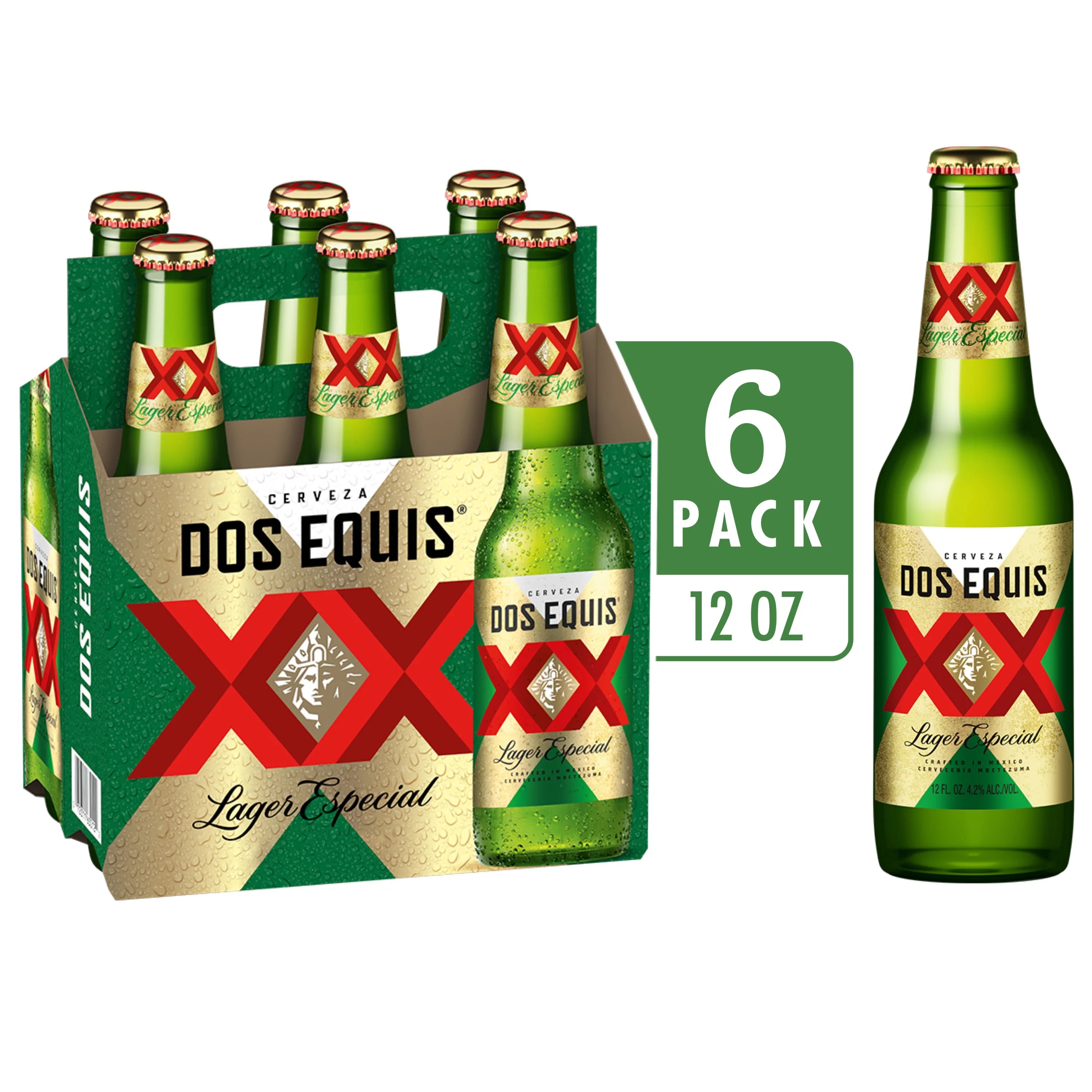 Dos Equis Lager Especial 12oz 6 Pack Bottles – Happysliquor